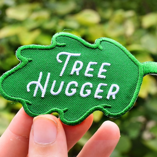 Tree Hugger Patch Iron on Environmentalist Badge - Etsy