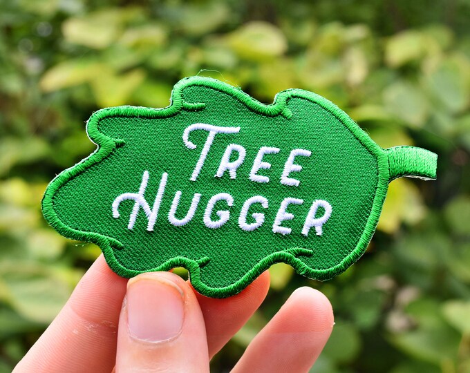 Tree Hugger Patch Iron on Environmentalist Badge - Etsy