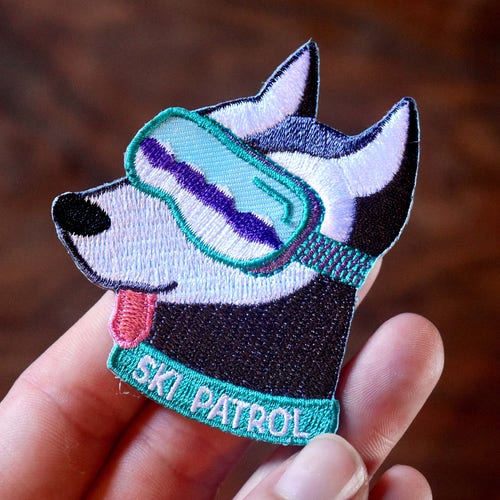 Husky Dog Ski Patrol Patch Iron-on Embroidered Mountain - Etsy