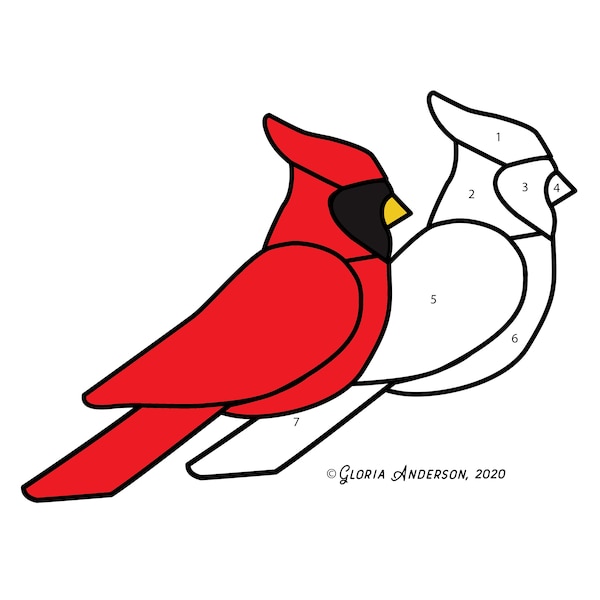Stained Glass Cardinal Pattern - Etsy