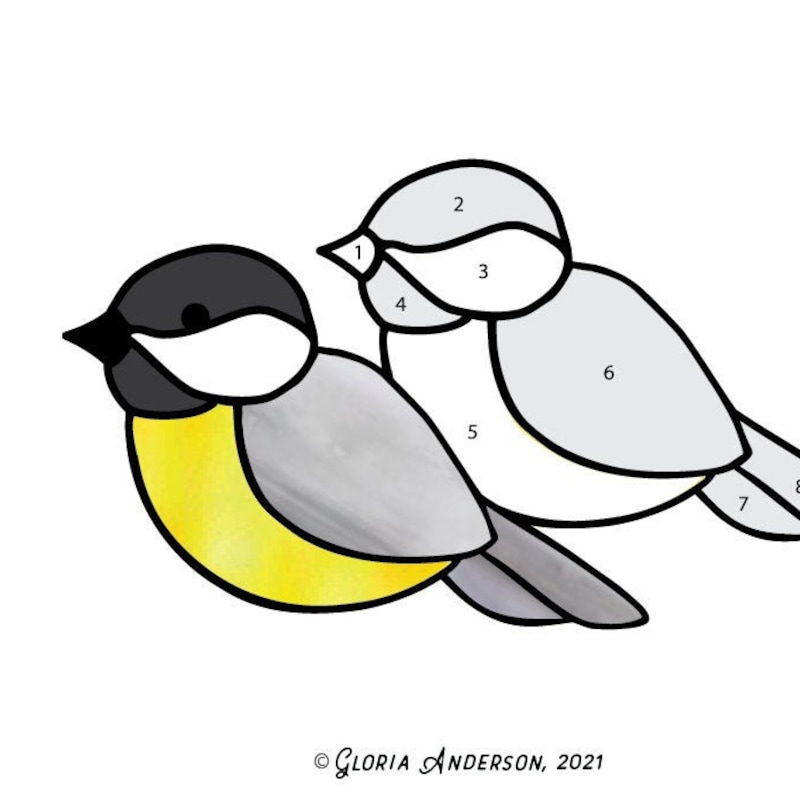 Stained Glass Chickadee - Etsy