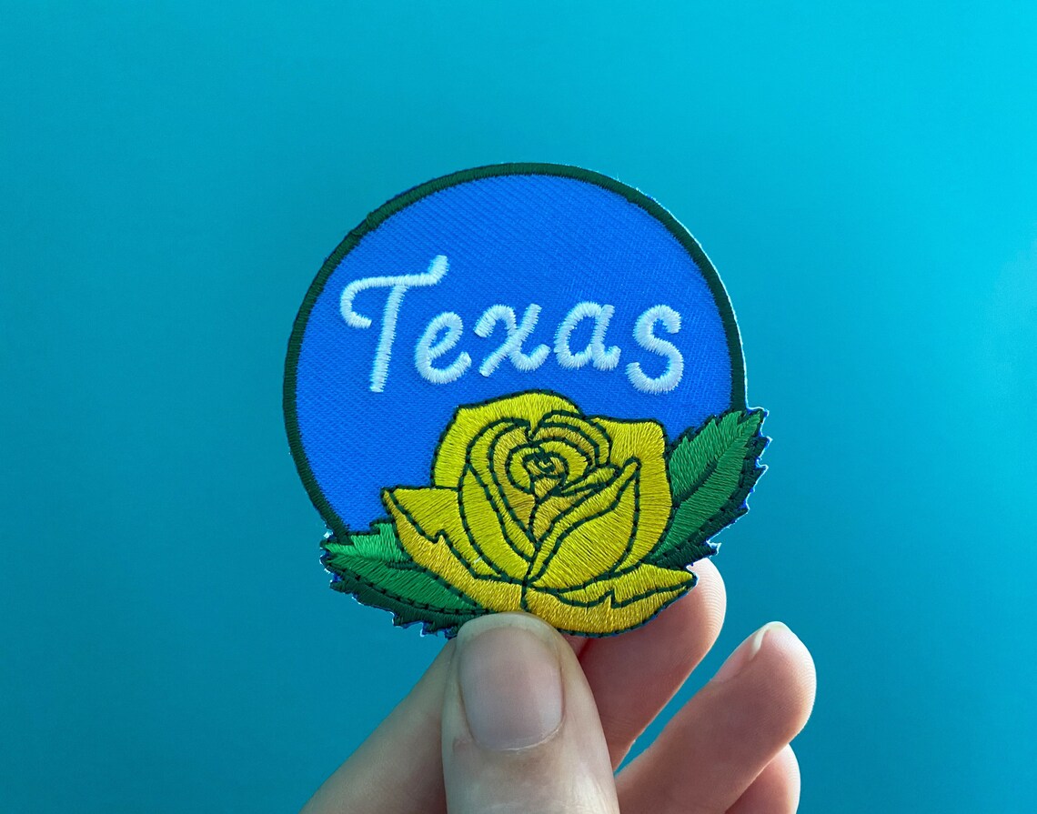 Yellow Rose of Texas Patch - Iron on Explorer Embroidered Badge - Etsy