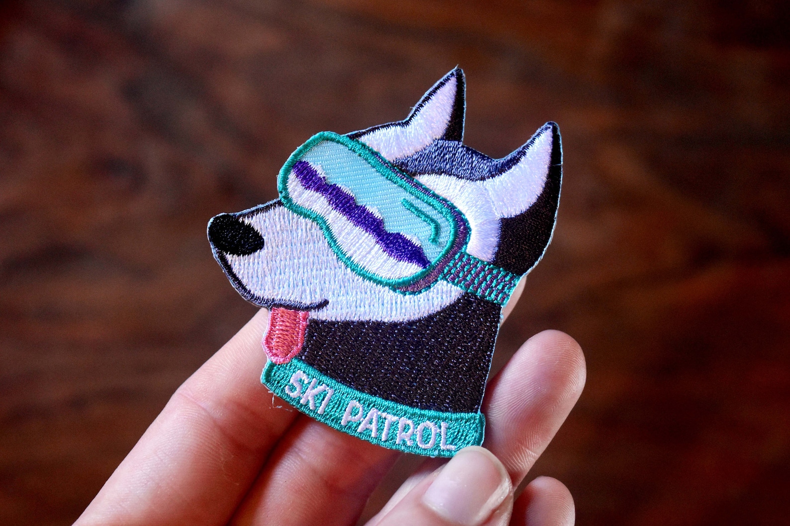 Husky Dog Ski Patrol Patch - Iron-on Embroidered Mountain Puppy Badge ...