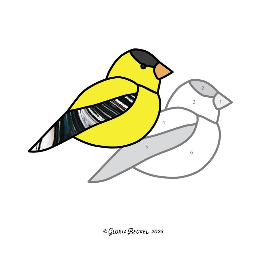 Goldfinch Hobby License Beginner Stained Glass Pattern - Digital PDF ...