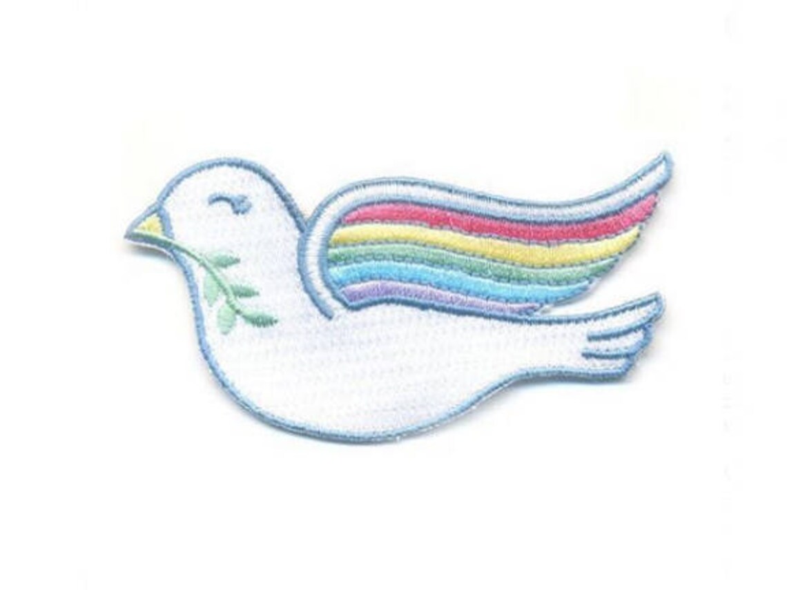 World Peace Dove Patch - Rainbow LGBT Rights Advocate Iron on Patch ...