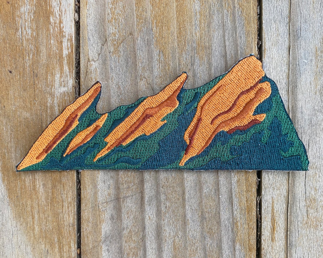 Flatirons Boulder - Red Rocks Foothill Mountains Patch - Colorado 5" X 2" Large Iron on Explorer ...