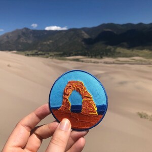 3" Circle Arches Patch - Delicate Arch National Park Patch - Iron on or ...