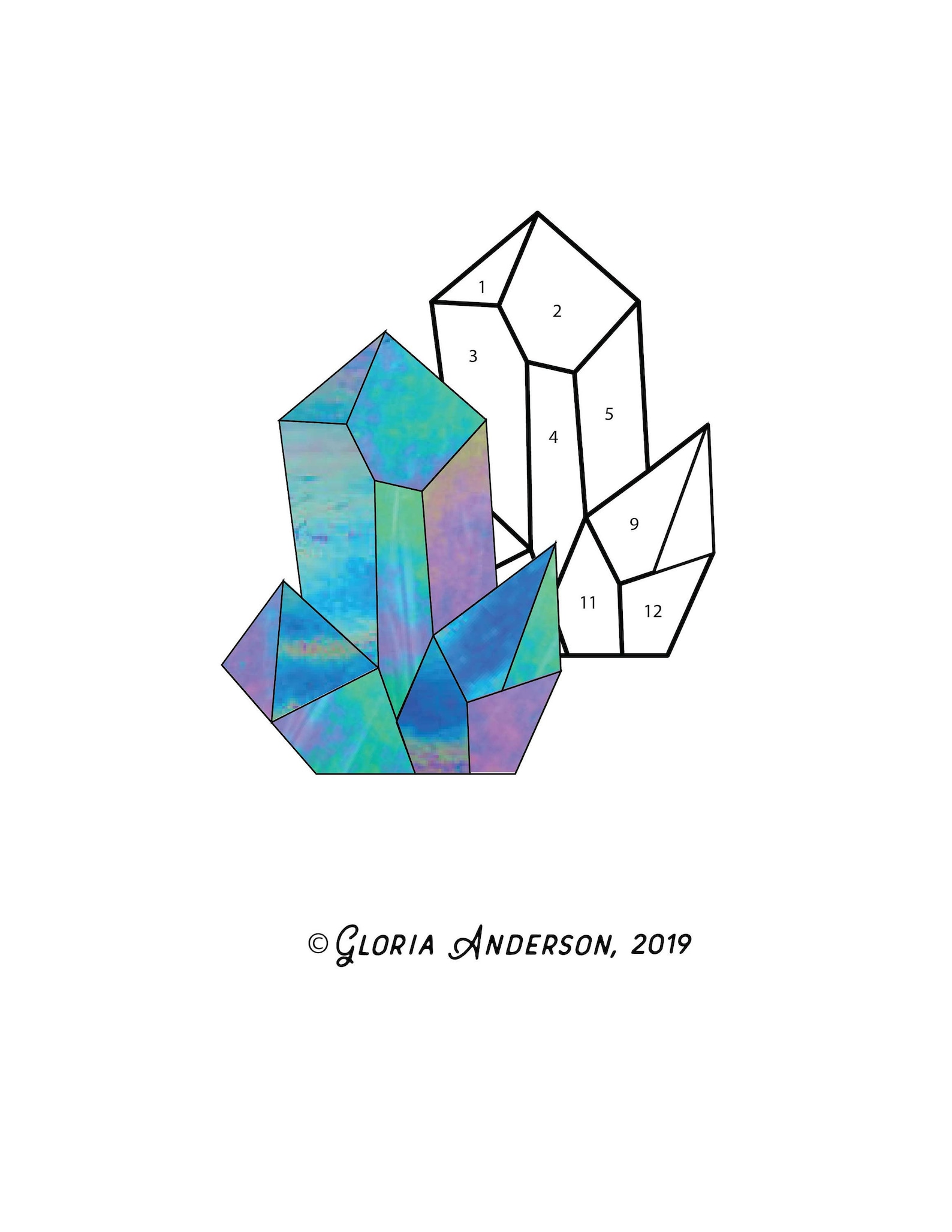 Crystal Cluster Hobby License Beginner Stained Glass Pattern | Etsy