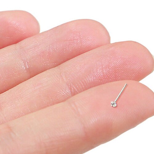 Teeny Tiny 1mm CZ Sterling Silver Nose Stud Nose Ring Silver - Etsy