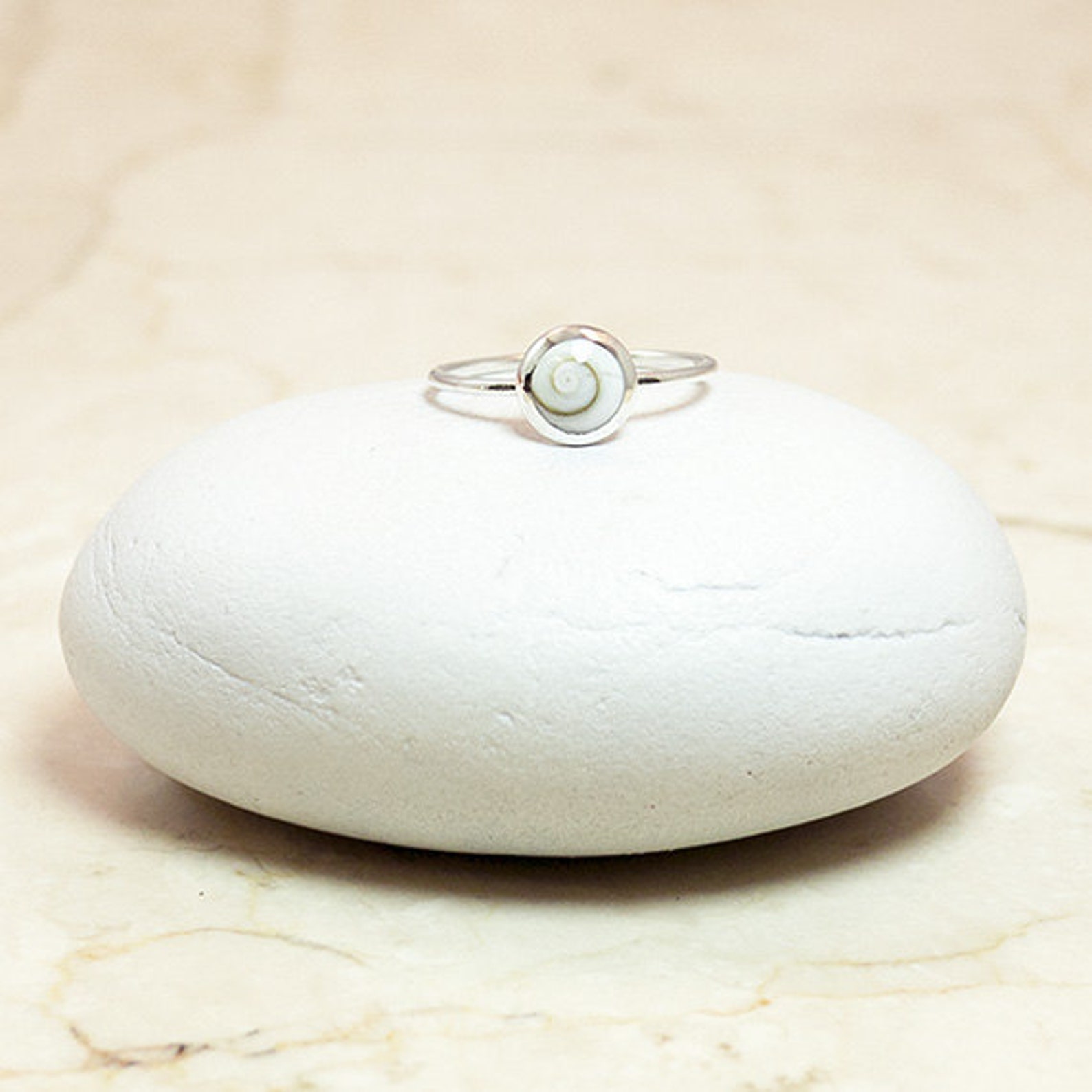 Sterling Silver Shell Stack Ring Shell Ring Stackable Ring - Etsy