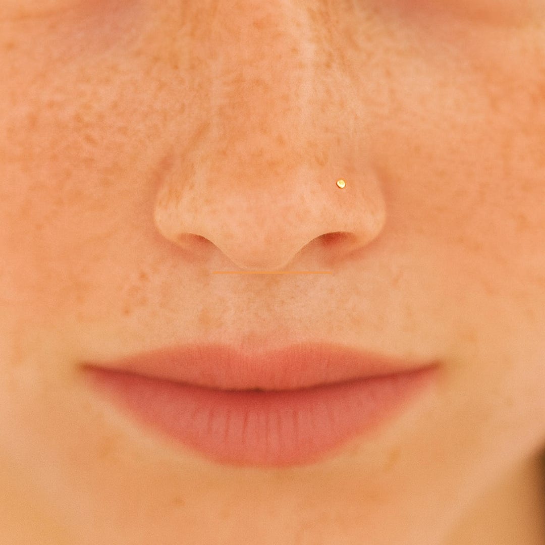 14K Gold Tiny Nose Stud, 1mm Teeny Tiny Micro Dainty Gold Nose Ring ...