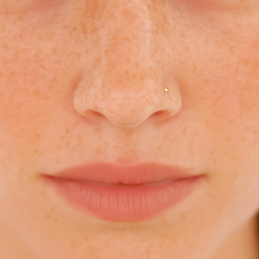 Tiny Gold Nose Stud, Tiny Nose Stud, Small Nose Stud, 1mm Nose Stud ...