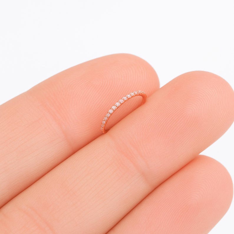 Delicate Gold Pave Huggie Hoop Earring, Tiny CZ Diamond Hoop, Small ...