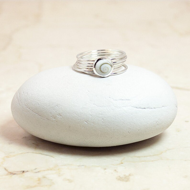 Sterling Silver Shell Stack Ring Shell Ring Stackable Ring | Etsy