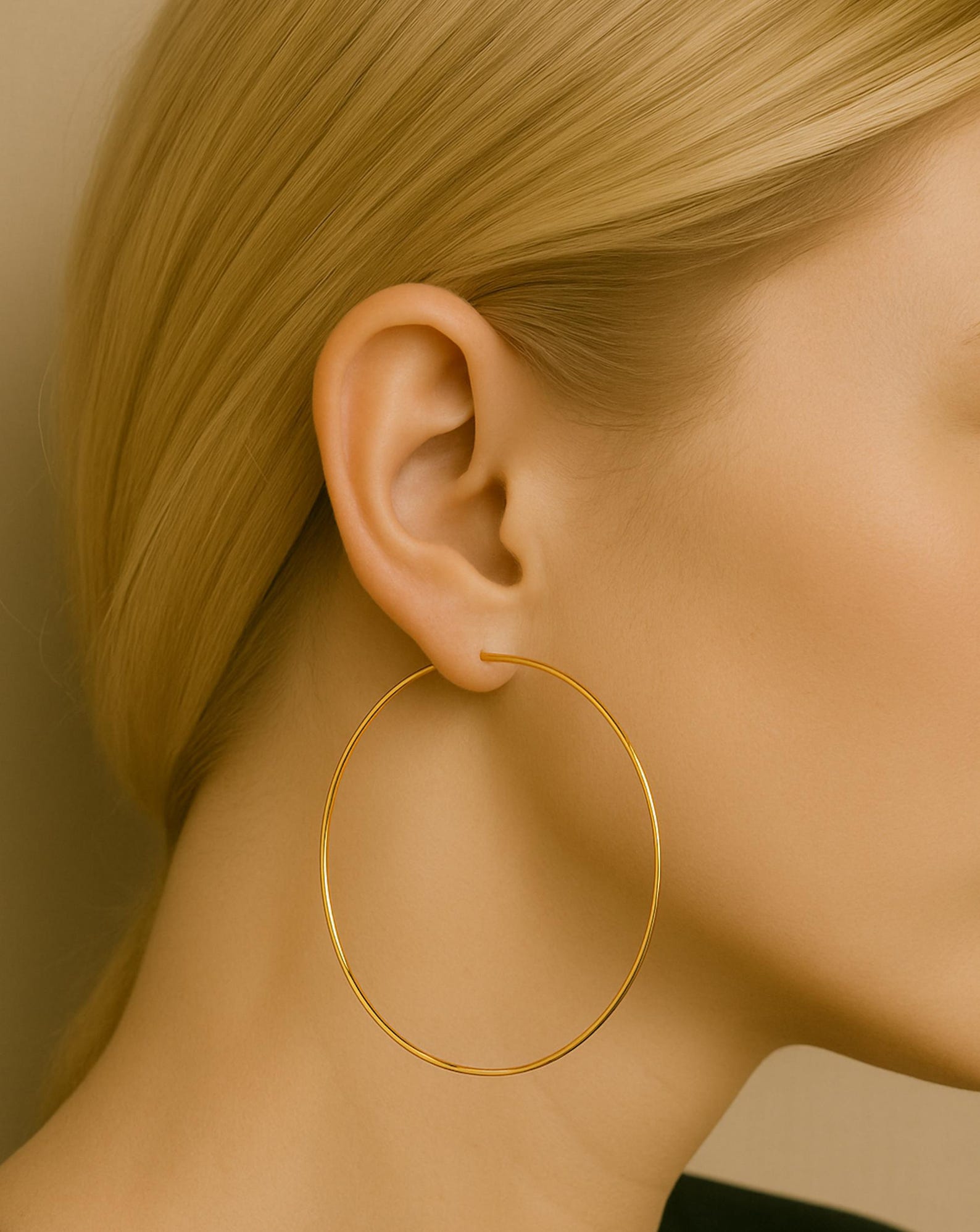 14K Gold Filled Extra Large Hoop Earrings, 2.5 Inch Hoops, Thin Dainty ...