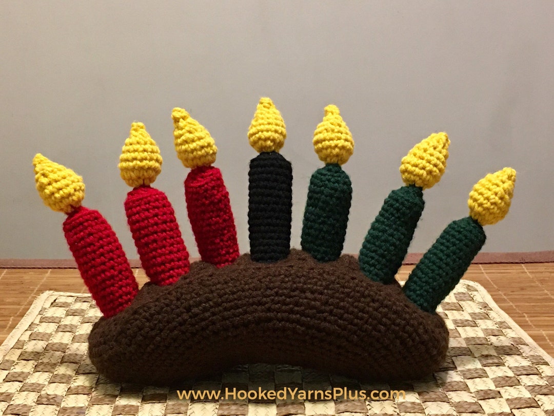 Kwanzaa Kinara and Mishumaa Saba Crochet Amigurumi Set, Seven ...