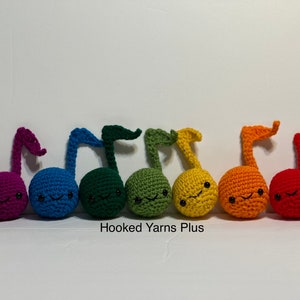 Music Note Plush, Music Note Crochet Stuffed Toy, Crochet Textured ...