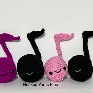 Music Note Plush, Music Note Crochet Stuffed Toy, Crochet Textured ...