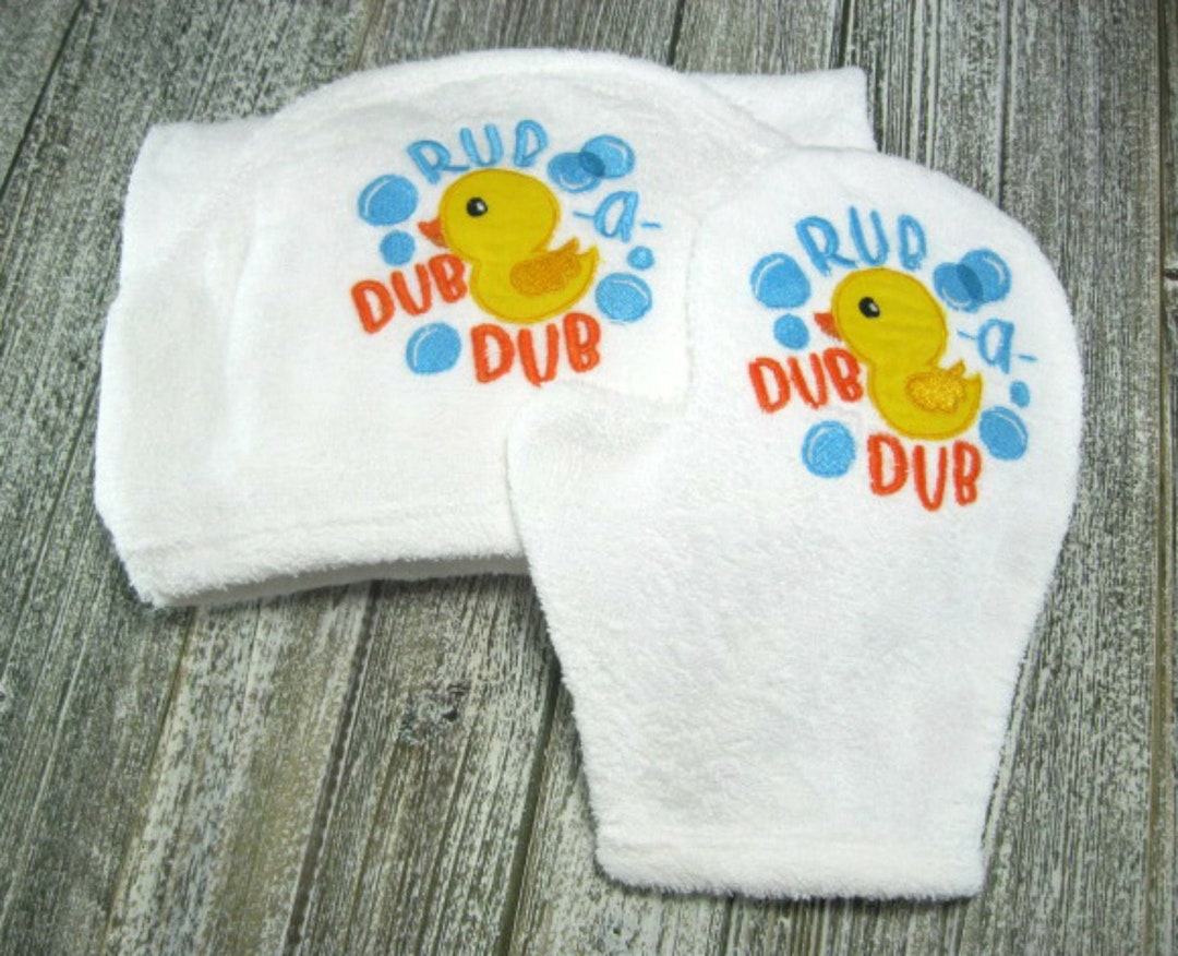 Toalla con capucha para niños y manopla de baño Rub A Dub Dub Toallitas ...