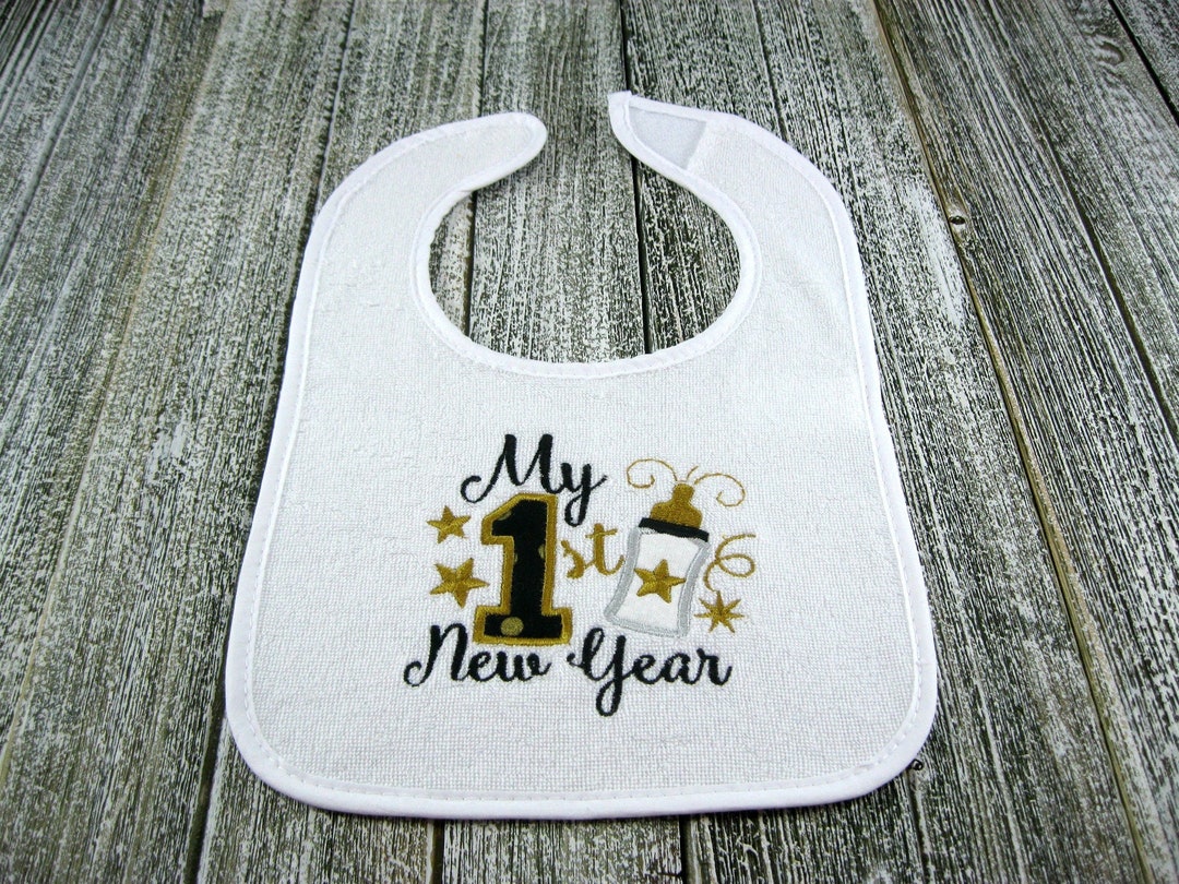 My First New Year Bib New Years Bib New Year Baby Bib New Year Bib New ...