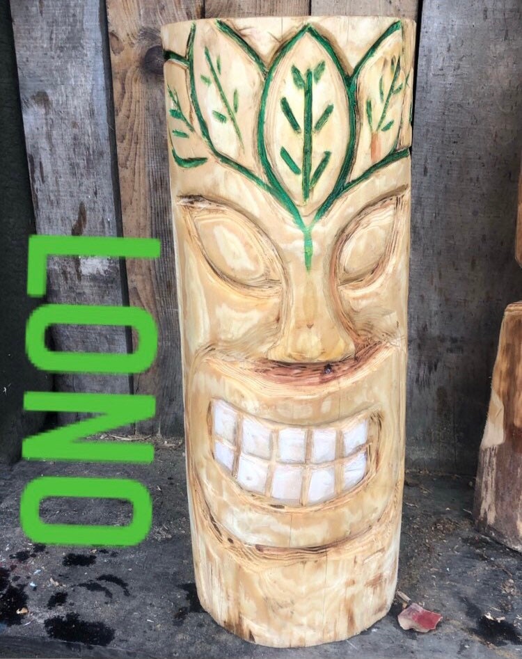 Tiki Gods LONO: chainsaw carved & hand painted sculptures in | Etsy