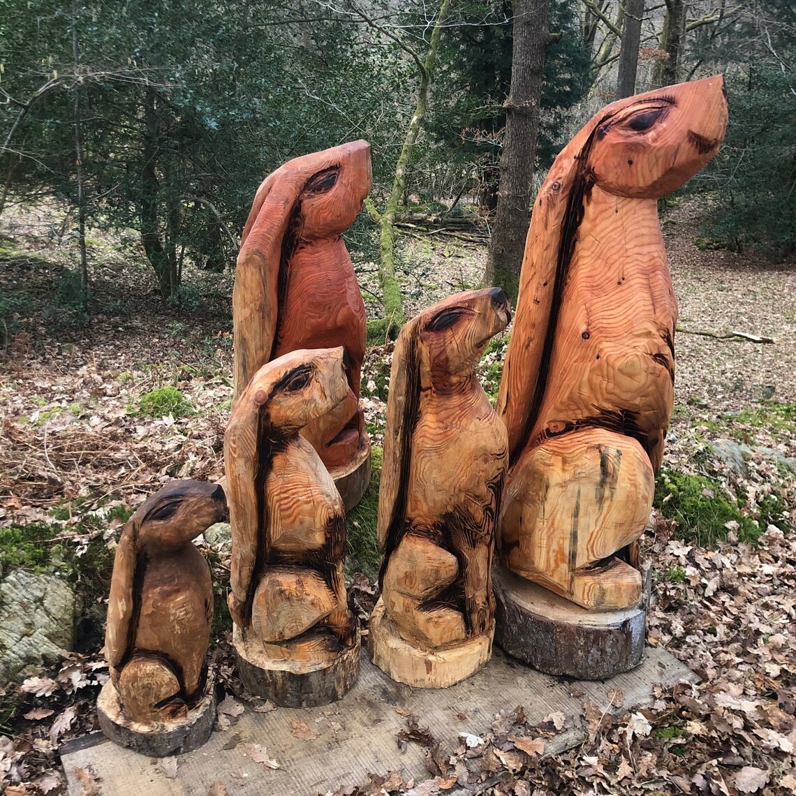 Large Chainsaw Carved Moon Gazing Hare - Etsy UK