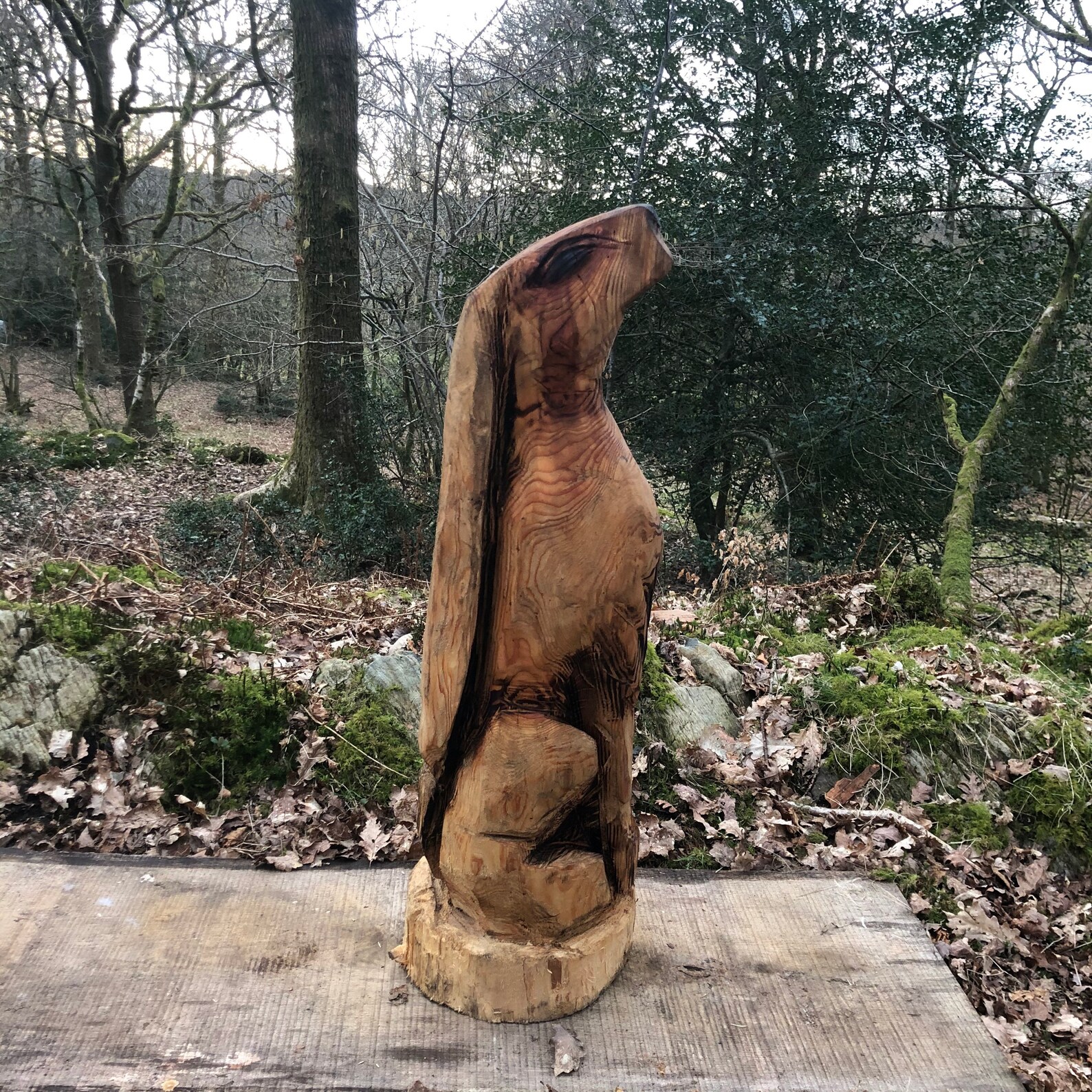 Large Chainsaw Carved Moon Gazing Hare | Etsy