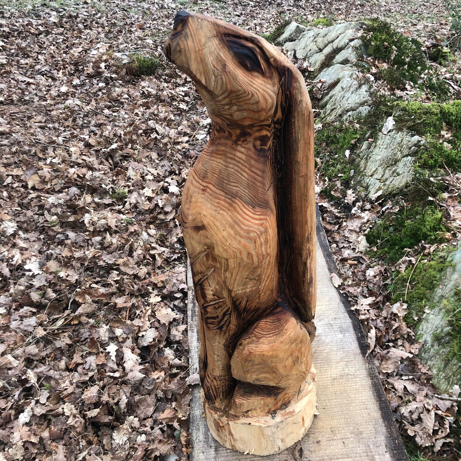 Large Chainsaw Carved Moon Gazing Hare | Etsy