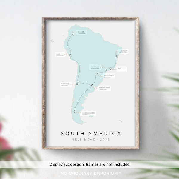 South America World Map Poster - Etsy