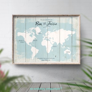 Rustic Places We've Been Travel Map, Personalised Map, Poster Print ...