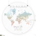Round World Map, Our Adventures Map, Detailed World Pin Board, Places ...