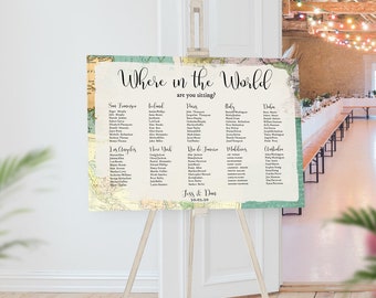 World Map Adventure Seating Chart - Etsy
