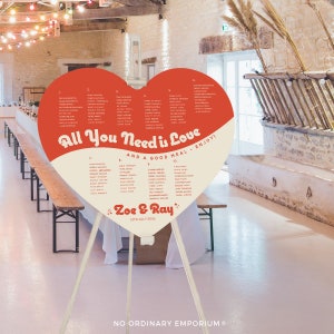 Colourful Heart Seating Chart, Funky Wedding Sign, Quirky Signage ...