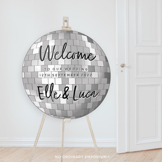 Disco Ball-style Welcome Sign Birthday Party Sign Let's | Etsy UK