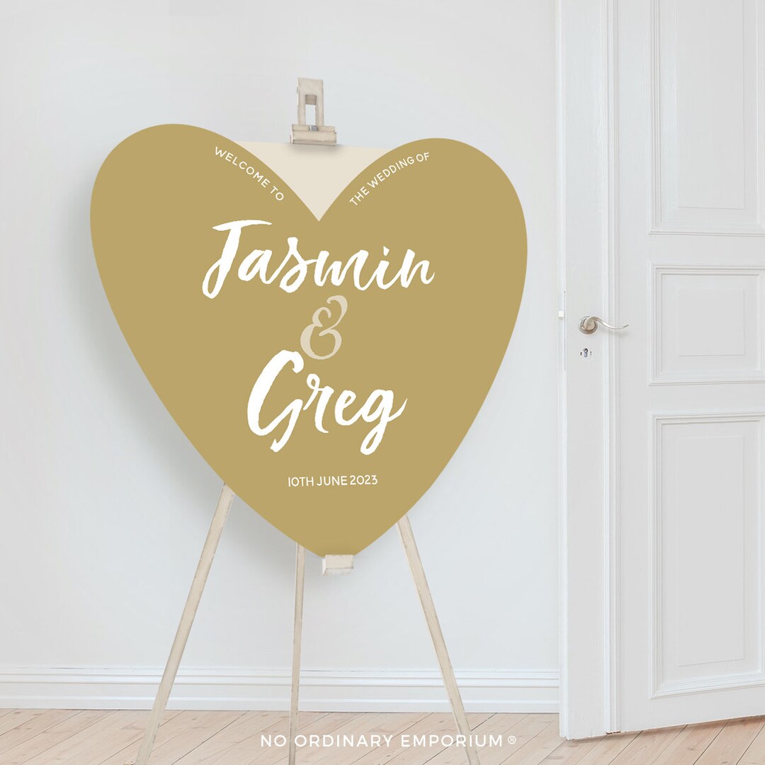 Heart Shaped Welcome Sign Unique Wedding Sign Engagement - Etsy