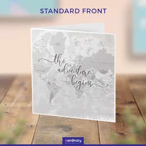 Map Engagement Card, the Adventure Begins Card, Travel Theme Wedding ...