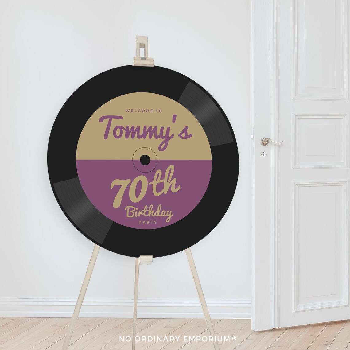 Vinyl Record Shape Party Sign Music Theme Birthday Welcome - Etsy UK