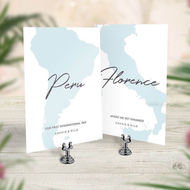 Travel Table Names Travel Theme Table Numbers Destination - Etsy
