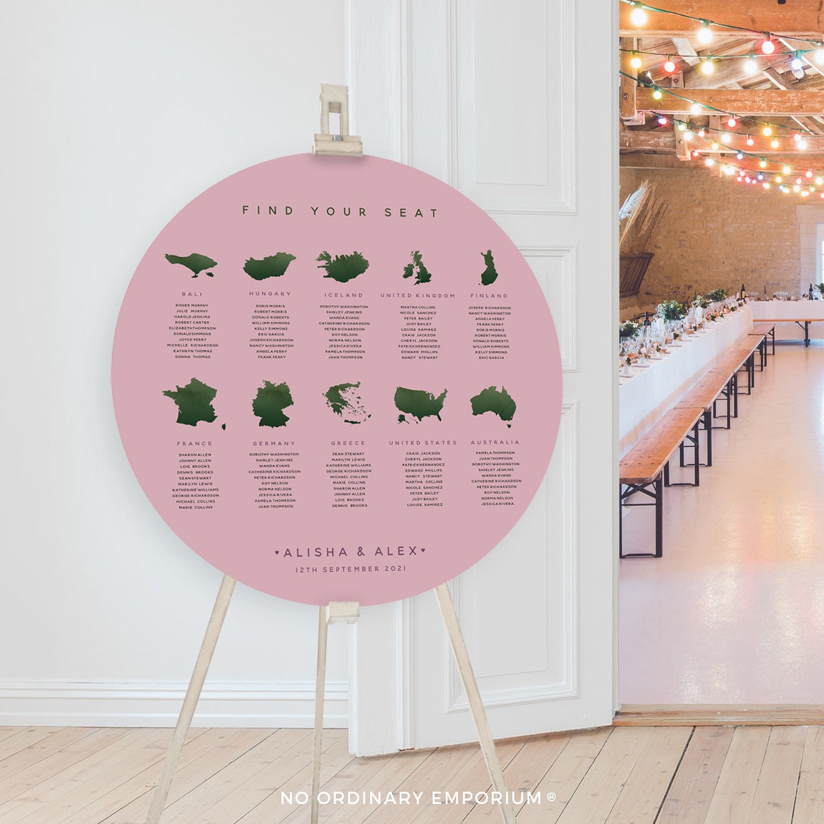 Round Shape Table Plan Travel Theme Wedding Seating Chart - Etsy UK