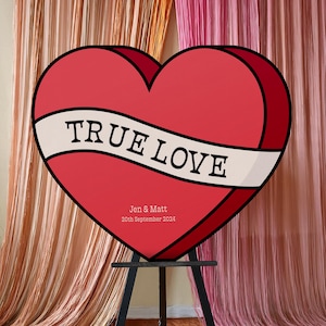 Heart Shaped Wedding Sign, Quirky Welcome Sign, Unique Engagement Party ...