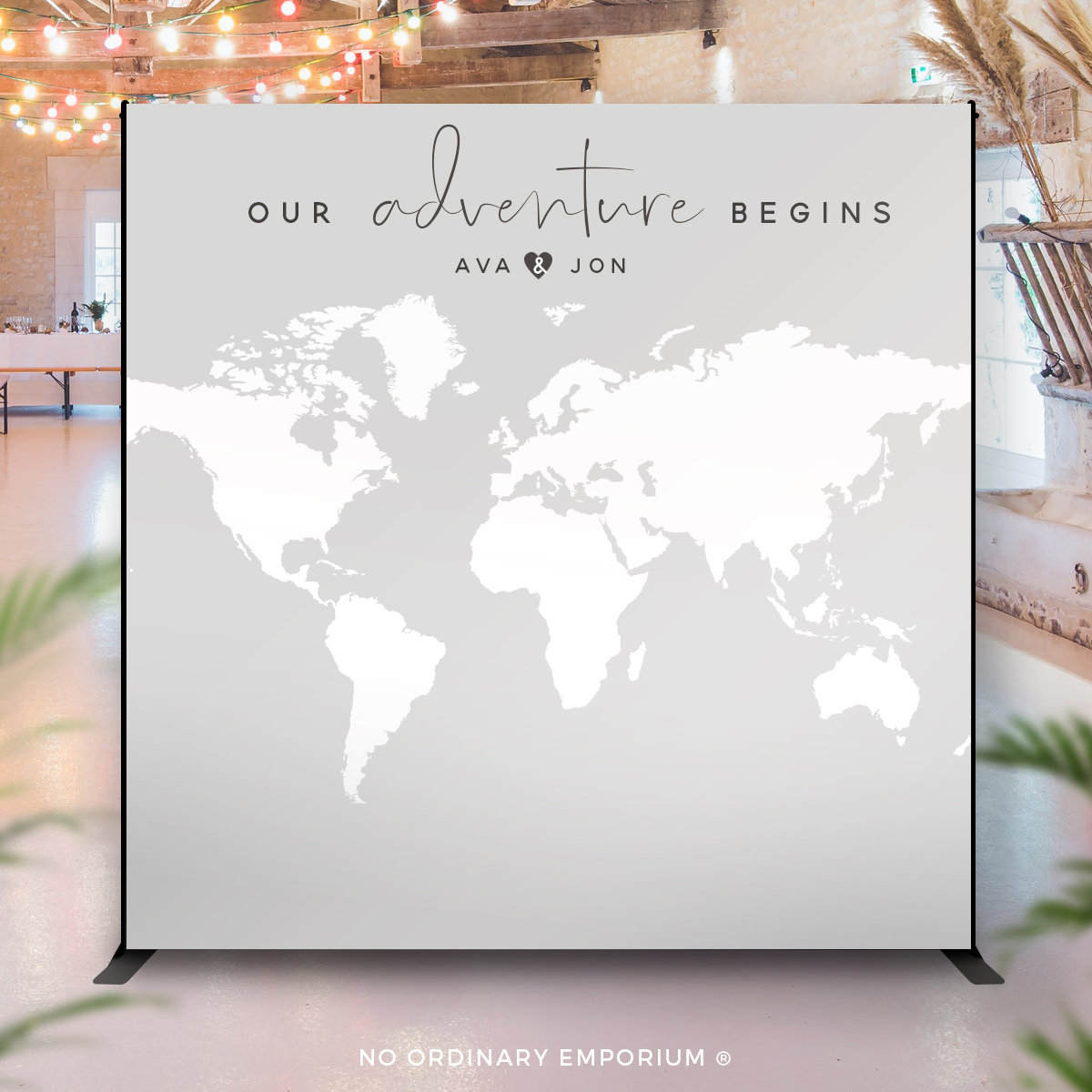 World Map Backdrop Our Adventure Begins Travel Wedding - Etsy UK