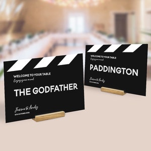 Film Theme Wedding, Retro Table Numbers, Hollywood Theme, Movie Wedding ...