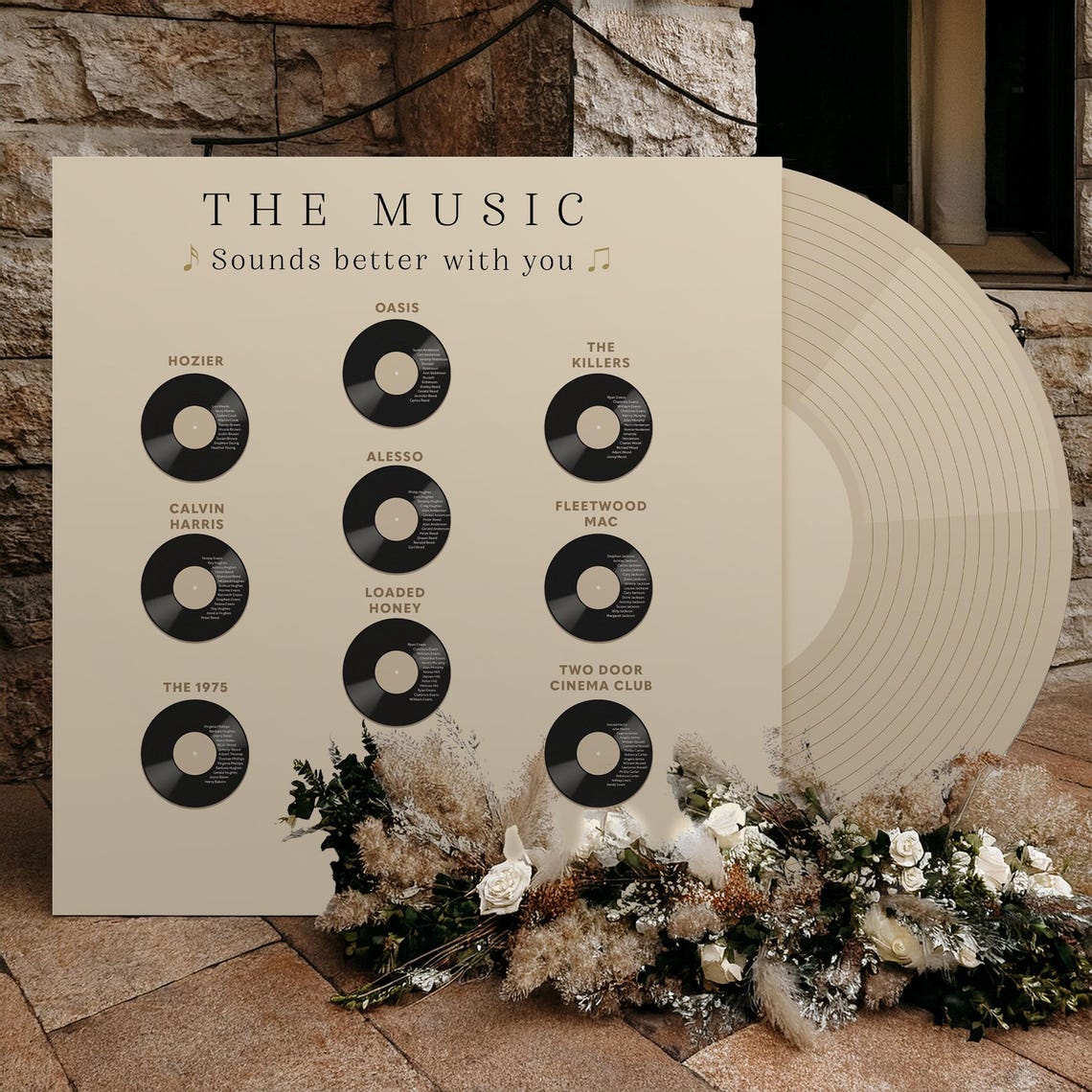 Large Vinyl Record Table Plan, Music Sounds Better Record Wedding ...