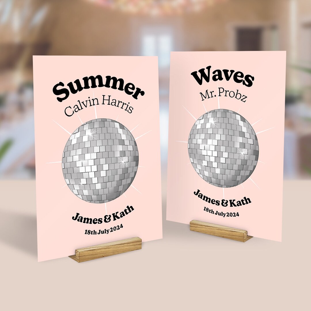 Retro Wedding Table Names, Disco Theme Wedding Centrepiece, Disco Ball ...