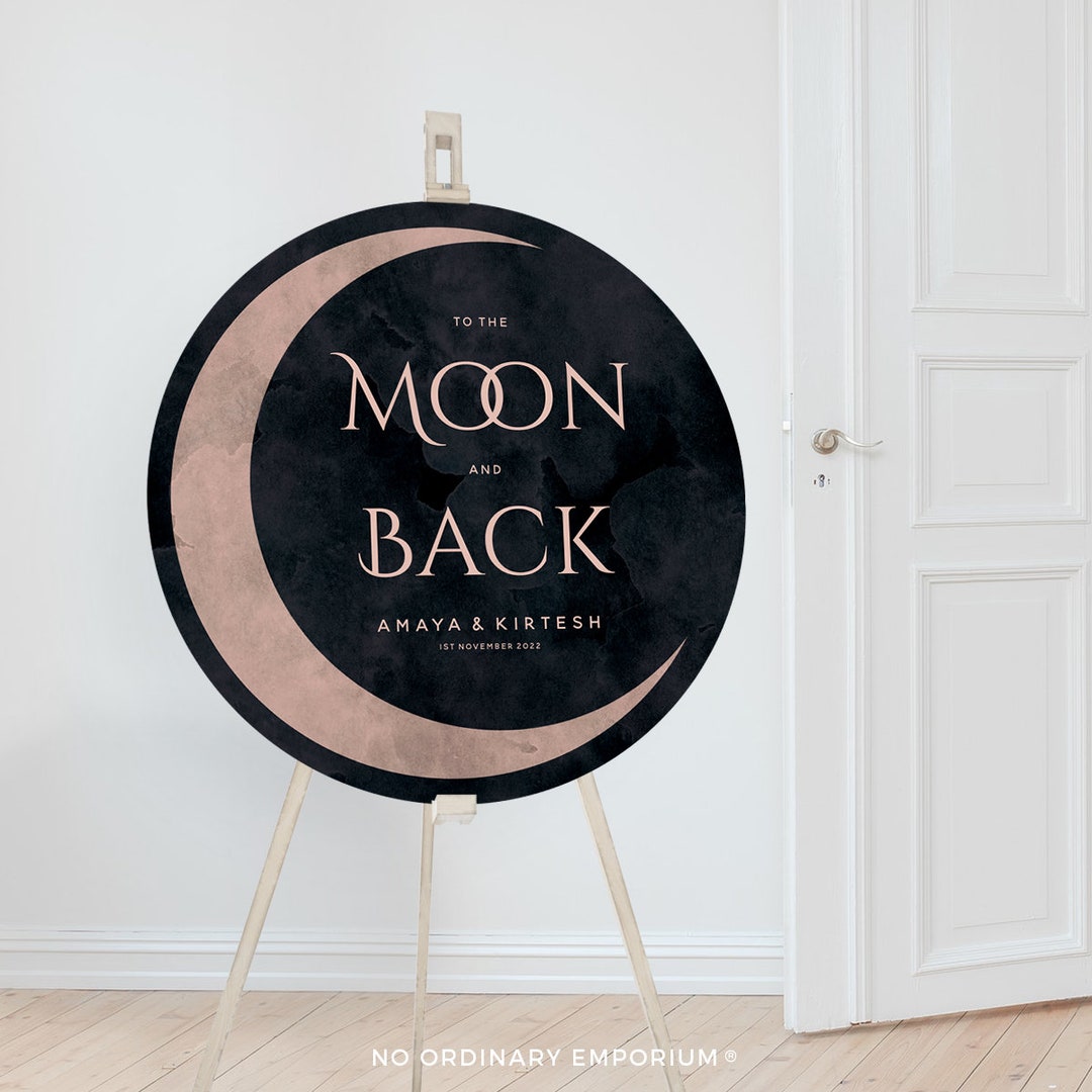 Celestial Wedding Sign Crescent Moon Welcome Sign Starry - Etsy