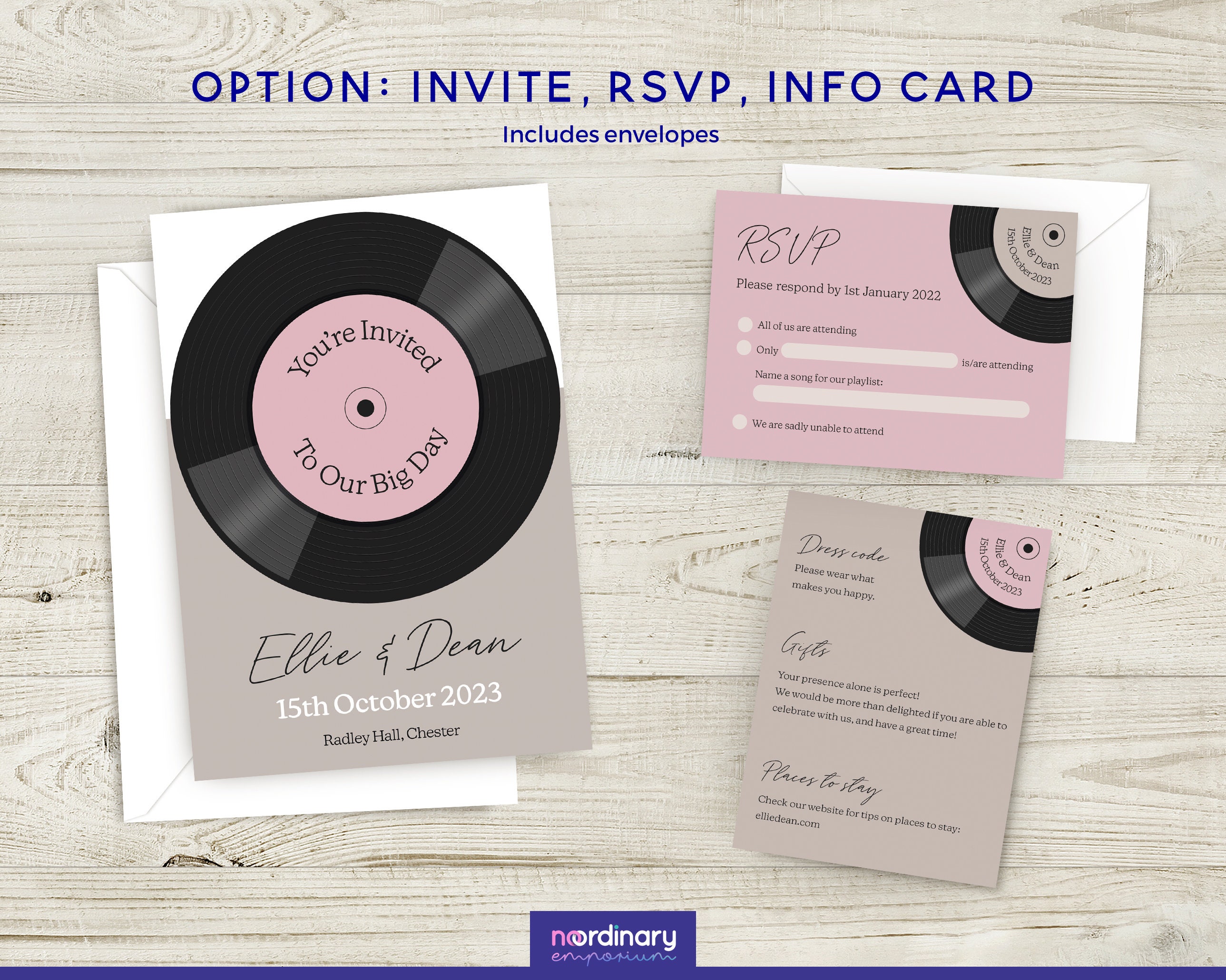 Music Theme Wedding Invitations Rock Wedding Record Invites - Etsy UK