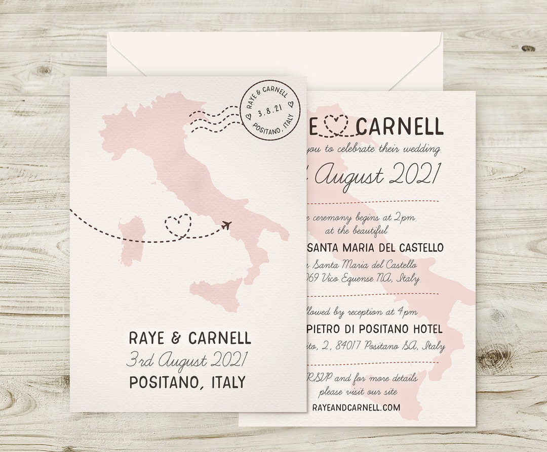 Sample Travel Theme Wedding Invitation - Etsy