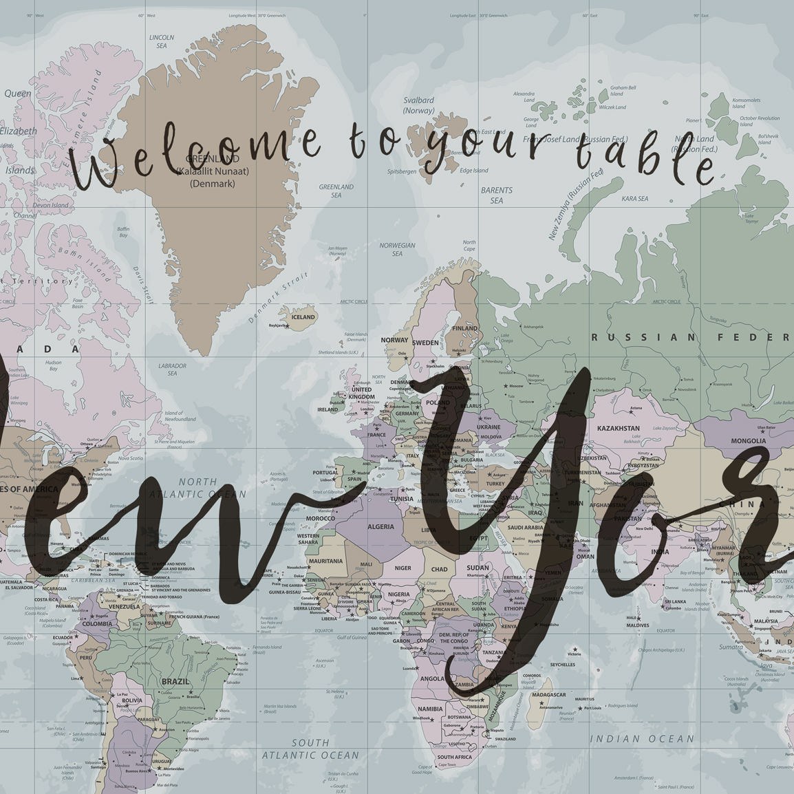 Vintage Map Table Cards Travel Wedding Table Names Adventure | Etsy