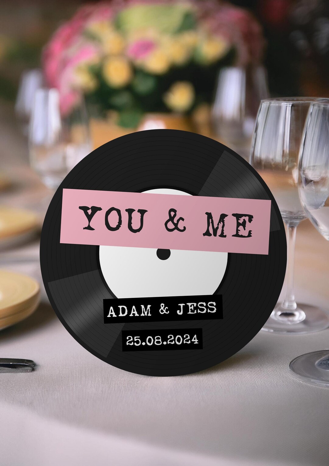 Vinyl Record Style Table Names Numbers, Rock Indie Music Theme ...