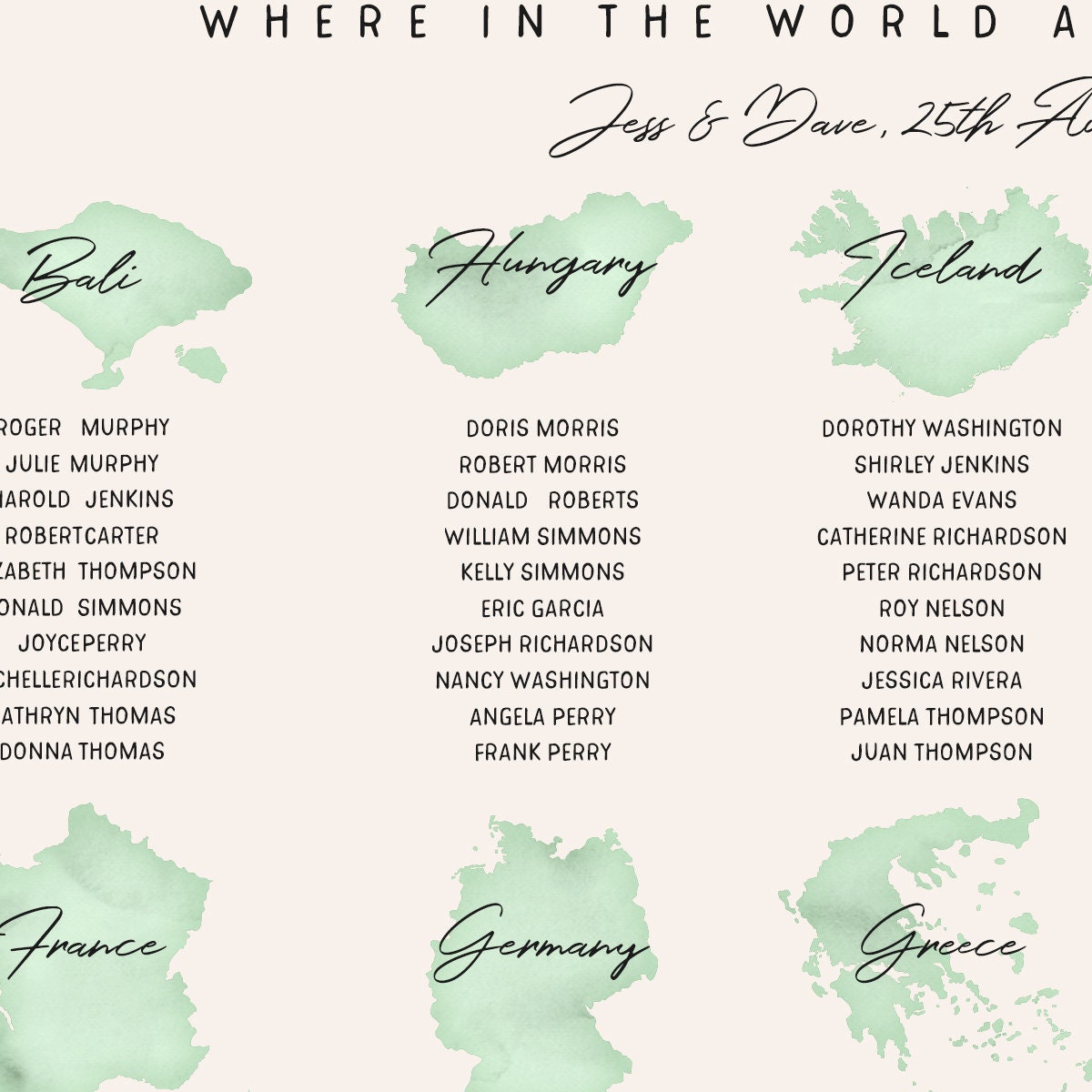 Country Wedding Seating Chart Destination Table Plan - Etsy